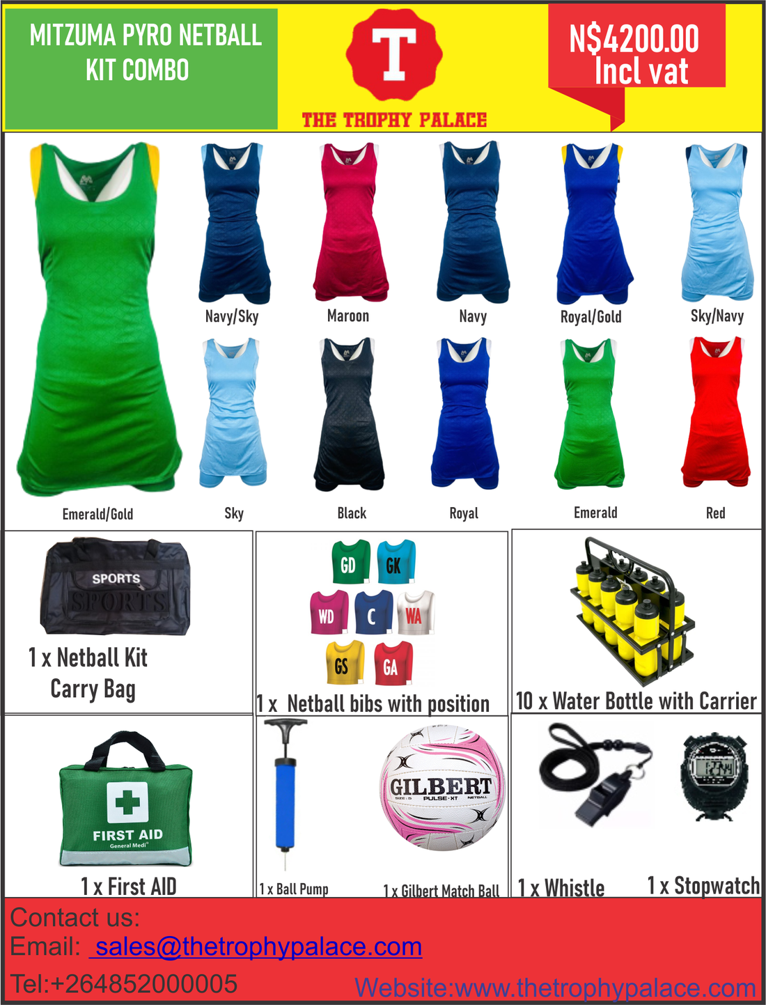PYRO LADIES NETBALL KIT COMBO – TTP SPORT
